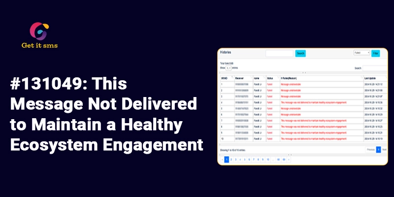 #131049: This Message Not Delivered to Maintain a Healthy Ecosystem Engagement